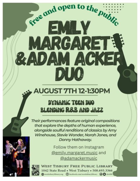 Concert: Emily Margaret and Adam Acker Duo | West Tisbury Public Library
