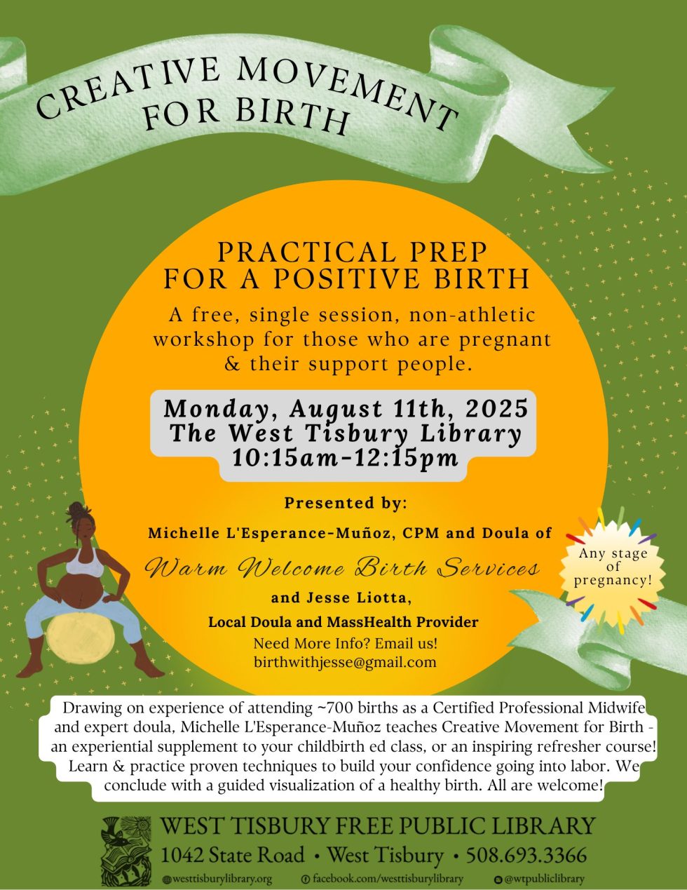 Creative Movement for Birth | West Tisbury Public Library